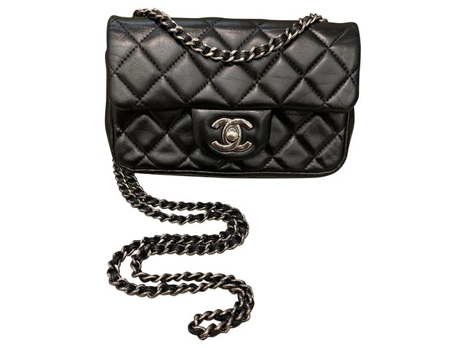 Timeless Chanel Mini Classic Black Leather ref.151227 - Joli Closet