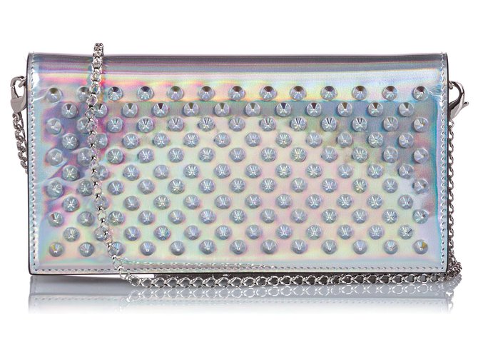 Christian Louboutin Silver Boudoir Studded Wallet On Chain (Sold ...