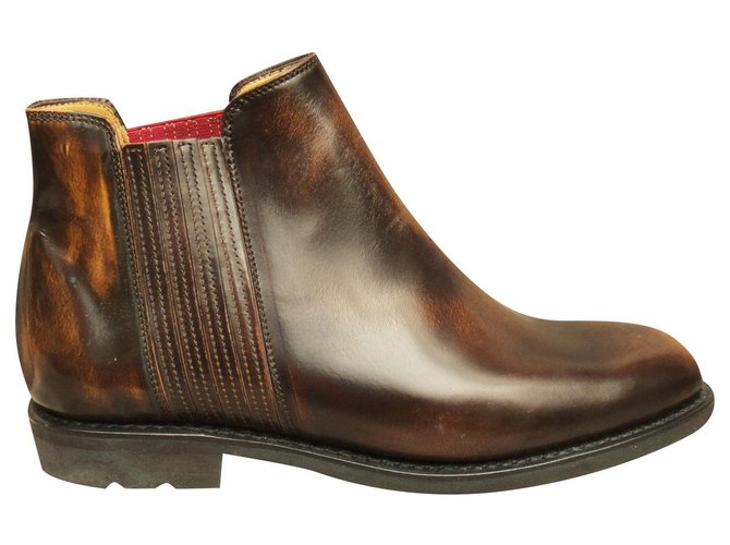 chelsea boots Paraboot pointure 37 1/2 Cuir vernis Marron foncé ref ...