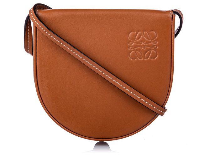 Loewe Brown Leather Mini Heel Saddle Pony-style calfskin ref.184827 ...