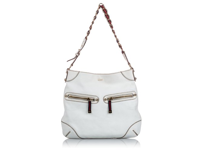 Gucci White Capri Ranch Kid Leather Hobo Multiple colors Pony-style ...