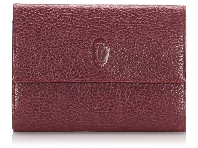 Cartier Red Must de Cartier Leather Wallet Dark red Pony-style calfskin ...