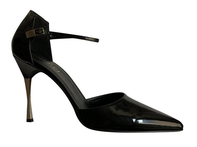Sandales à talons en métal Gucci Cuir vernis Noir ref.193576 - Joli Closet