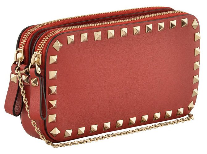 Valentino Garavani Sac bandoulière Valentino Cuir Rouge ref.193959 ...
