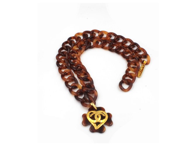 Chanel Bakelite Turtle shell Light brown Plastic ref.203879 - Joli Closet