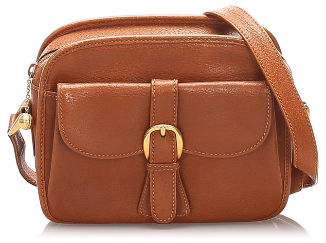 Gucci Brown Leather Crossbody Bag Pony-style calfskin ref.218282 - Joli ...