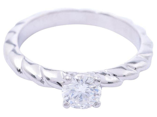 Chaumet Diamond Platinum Torsade de Chaumet Solitaire Engagement Ring 0 ...