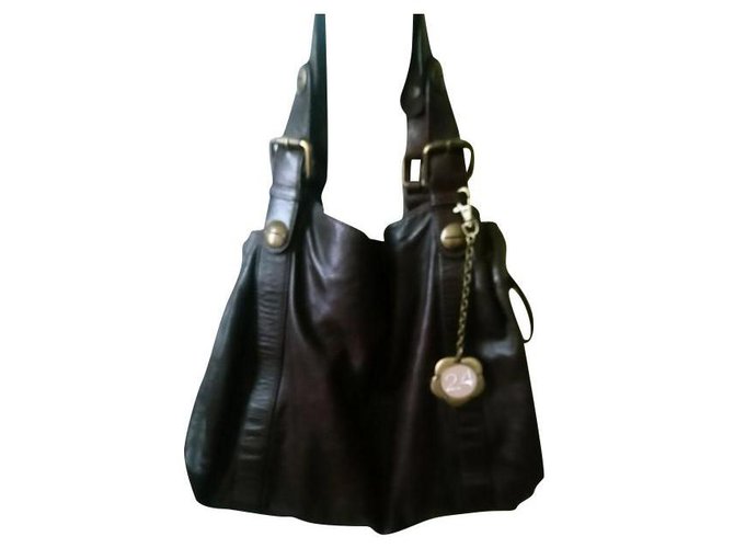 Gerard darel bag 48 H Chocolate Leather ref.235909 - Joli Closet