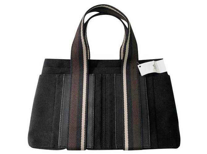 Toto Bag Hermès Handbags Black Dark brown Cloth ref.238172 - Joli Closet