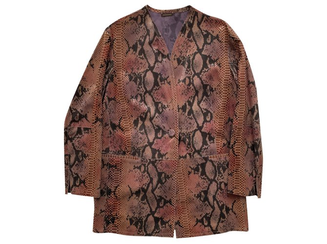 Giorgio Armani Blazer en cuir python imprimé Multicolore ref.267212 ...