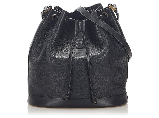 Burberry Black Leather Bucket Bag Pony-style calfskin ref.279264 - Joli ...