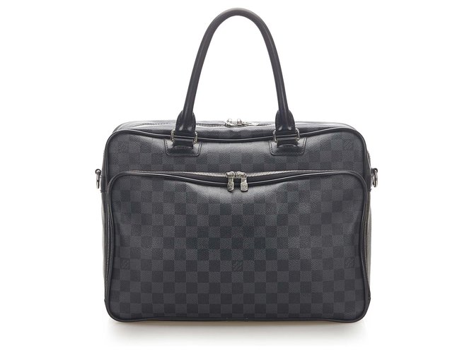 Louis Vuitton Black Damier Graphit Icare Laptoptasche Schwarz Grau ...