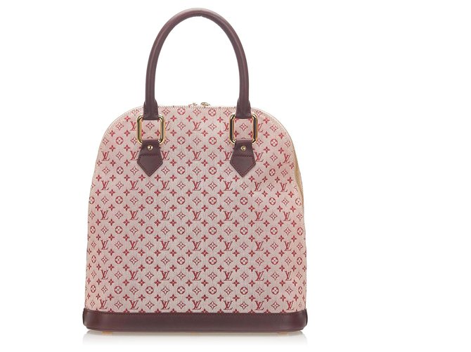 Louis Vuitton Pink Mini Lin Alma Haut Brown Dark brown Leather Cloth ...
