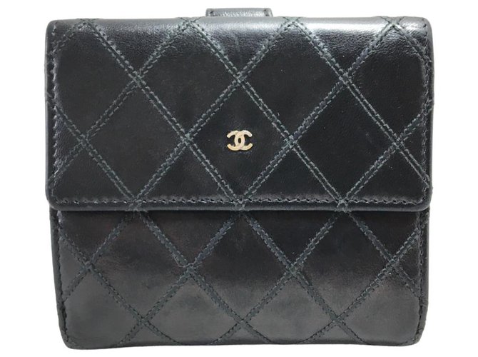 Billetera de Chanel Negro Cuero ref.324487 - Joli Closet