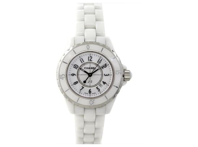 MONTRE CHANEL J12 H0968 33 MM DATE CERAMIQUE BLANC QUARTZ BOITE WATCH ref.328899 - Joli Closet