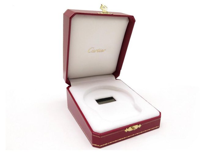 VINTAGE BOITE POUR REVEIL CARTIER PENDULETTE EN CUIR ROUGE CLOCK BOX ...