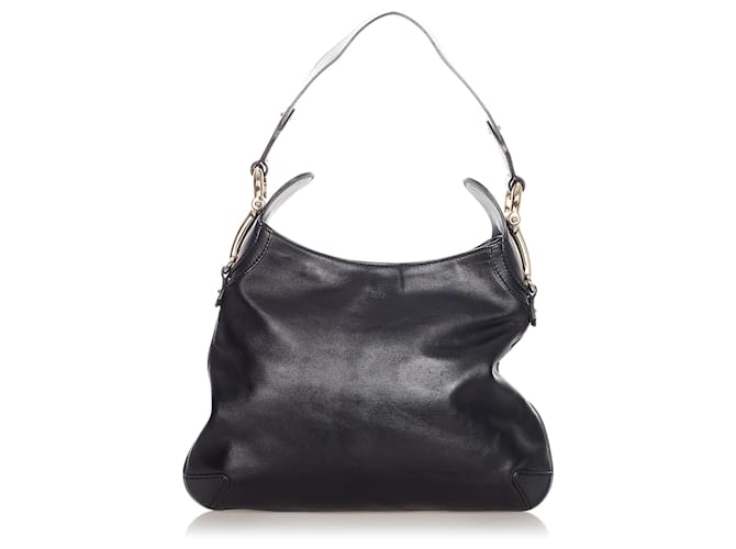 Gucci Schultertasche aus schwarzem Horsebit-Leder Kalbähnliches Kalb ...