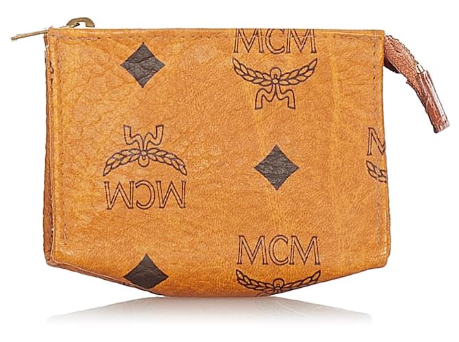 MCM Brown Visetos Leather Coin Pouch Pony-style calfskin ref.345148 ...