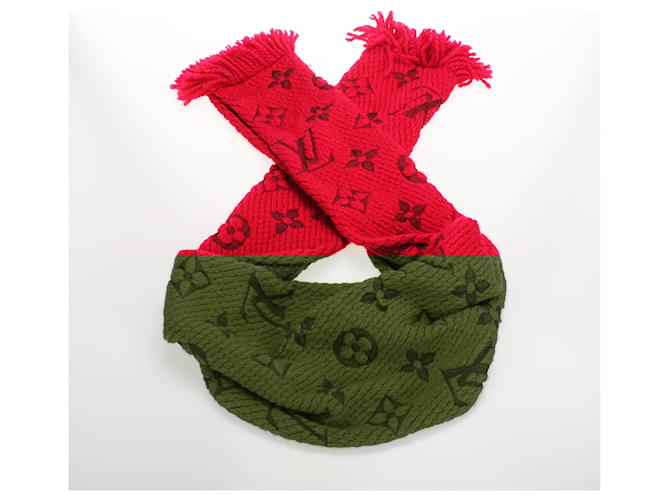 Louis Vuitton Muffler Lv Ehalps Logocomania M72432 In red Cashmere Wool ...