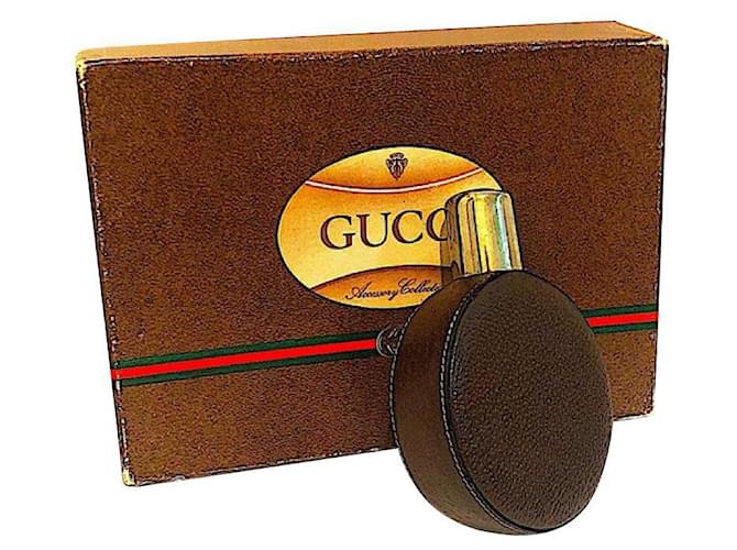 Gucci Rare Vintage Calf Leather Travel Flask Brown ref.352168 - Joli Closet
