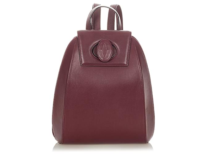 Cartier Red Must de Cartier Leather Backpack Dark red Pony-style ...
