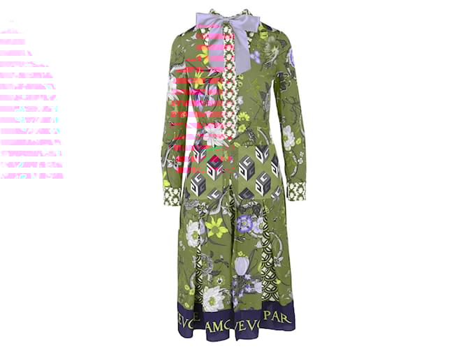 Gucci Patchwork Print Silk Dress Orange ref.370911 - Joli Closet