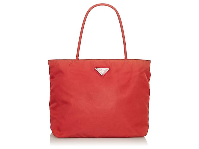 Prada Red Tessuto Handbag Nylon Cloth ref.402661 - Joli Closet