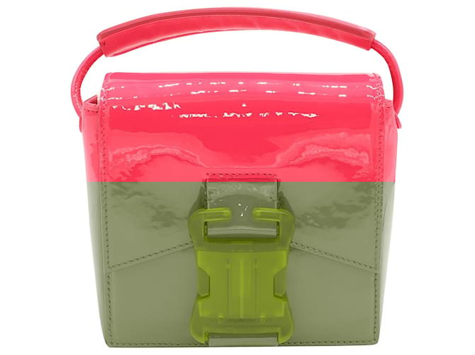 Sac bandoulière à boucle de sécurité Christopher Kane en rose verni ...