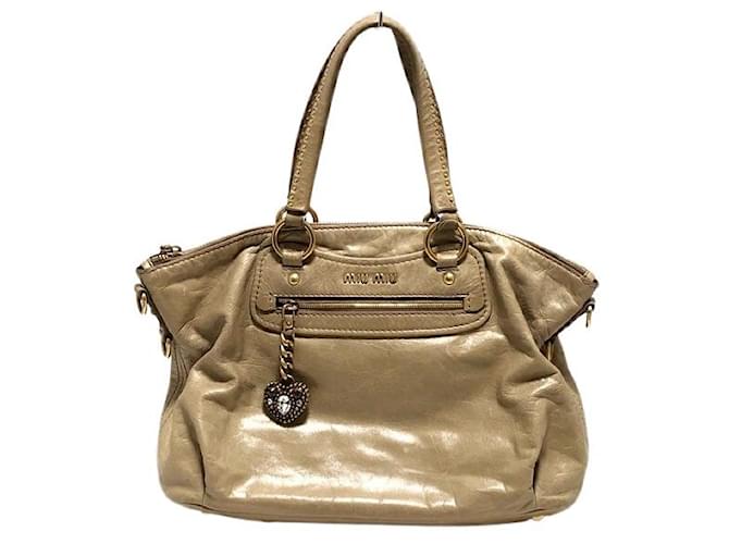 Miu Miu Sac à main Cuir Beige ref.418459 - Joli Closet