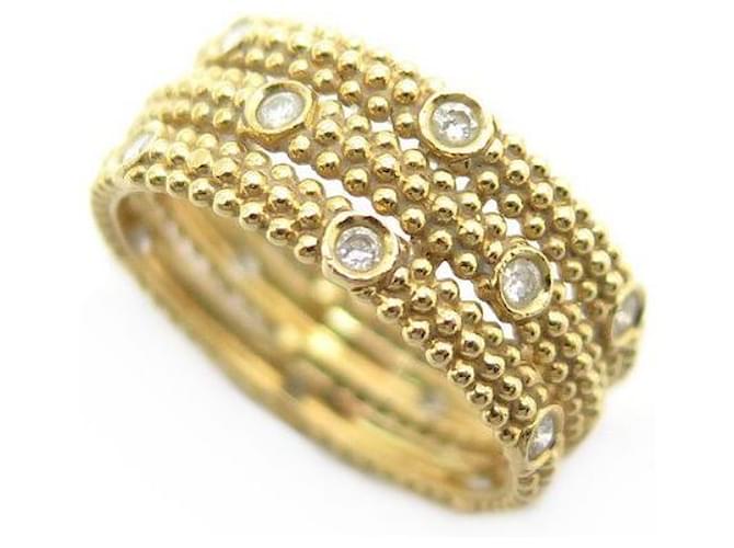 MAUBOUSSIN RING THE FIRST DAY T49 yellow gold 18K AND DIAMONDS + RING ...