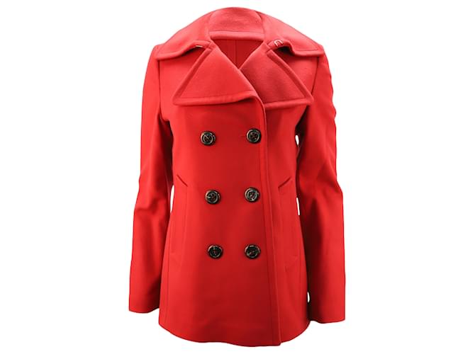 Burberry Caban à boutonnage doublé Brenkley en laine rouge ref.449503 ...