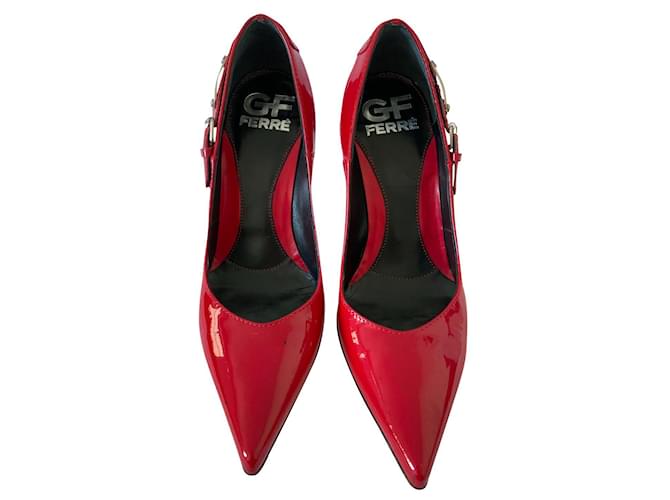 Gianfranco Ferre Vintage Escarpins vernis rouge vintage GF Ferré Cuir ...