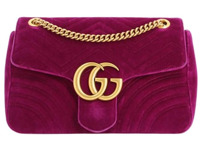 Gucci GG Marmont Fuschia Velvet ref.464946 - Joli Closet