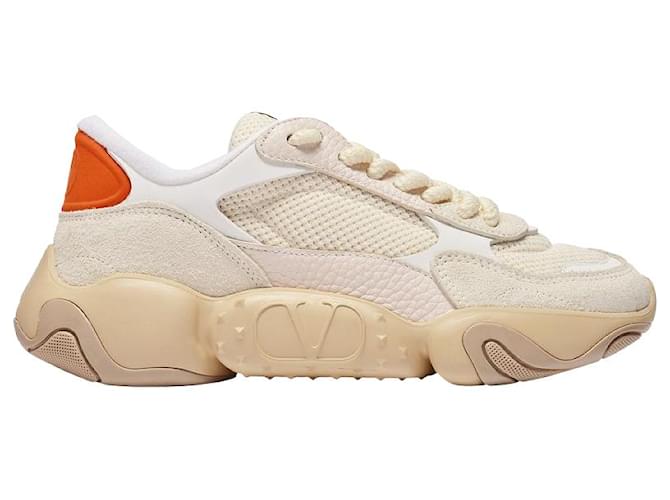 Valentino Garavani Tênis em couro bege Carne ref.475286 - Joli Closet