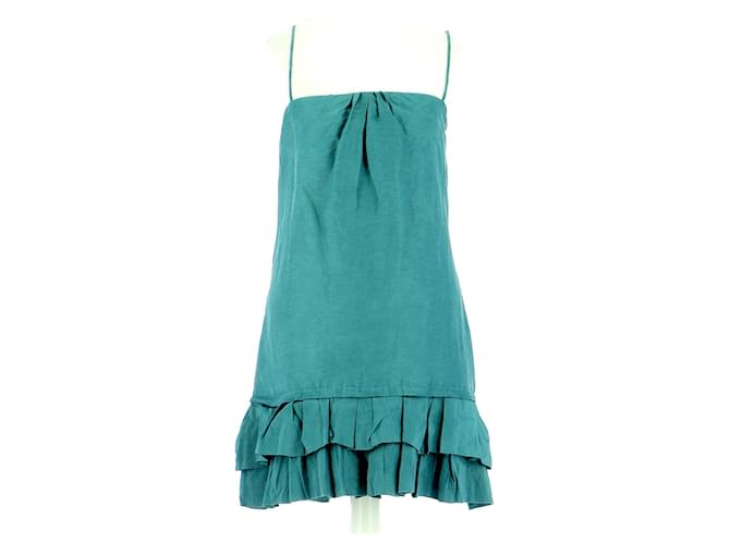 Maje robe Turquoise Linen ref.487998 - Joli Closet