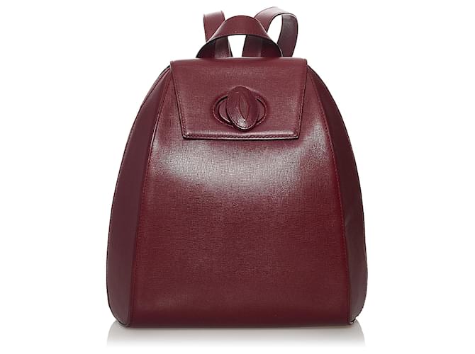 Cartier Red Must de Cartier Leather Backpack Dark red Pony-style ...