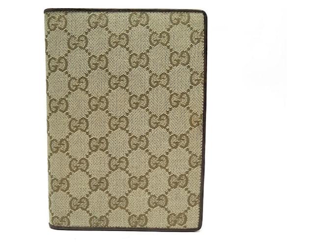 GUCCI COVER NOTEPAD HOLDER CANVAS MONOGRAM GG BROWN AGENDA COVER ...