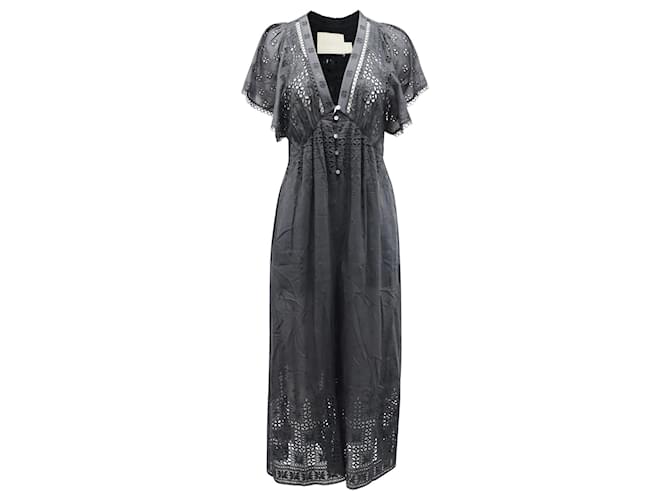 Zimmermann Harlequin Broderie-Anglaise V-neck Jumpsuit in Black Cotton ...