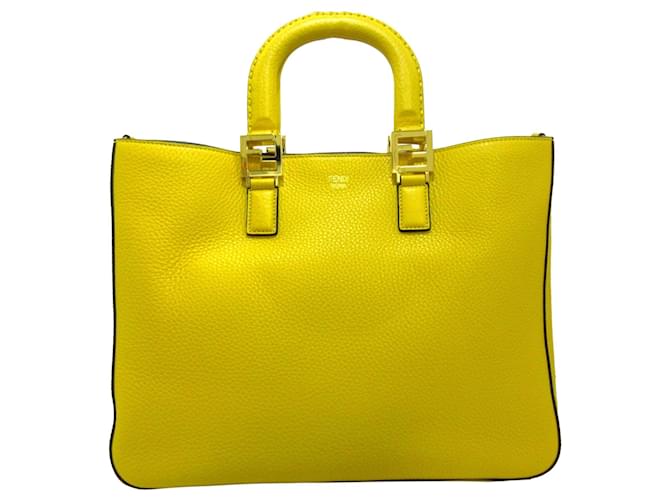 Fendi Yellow Fendi Gloria Leather Satchel Pony-style calfskin ref ...