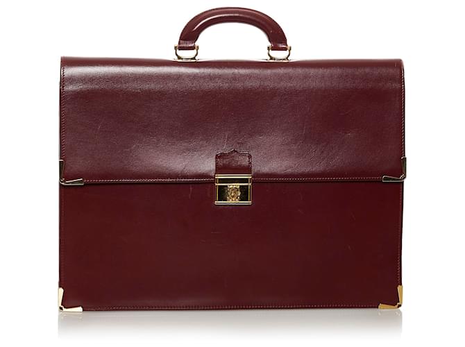 Cartier Red Must de Cartier Leather Briefcase Dark red Pony-style ...