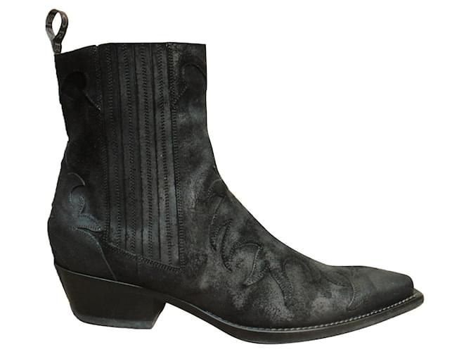 Sartore p boots 39 Black Deerskin ref.573072 - Joli Closet