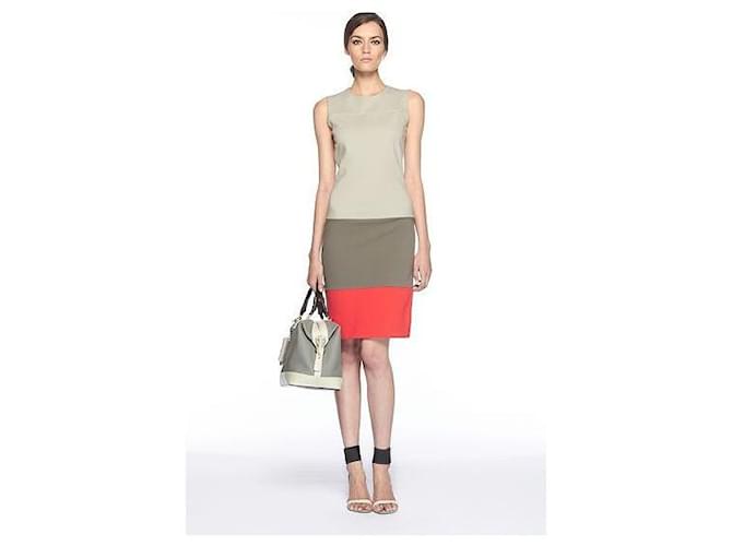 DVF Diane von Furstenberg Sharby Colorblock Sheath Dress Grey Coral ...