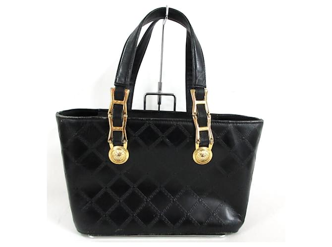 Versace Sunburst Black Leather ref.576149 - Joli Closet