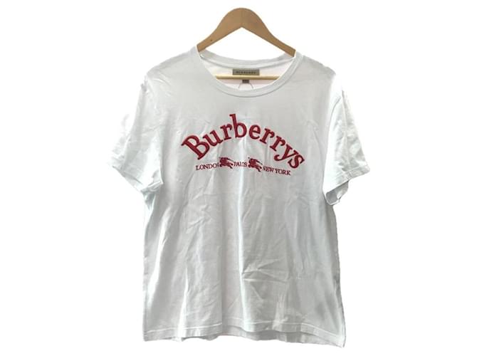 BURBERRY Logo embroidery cut and sew / T-shirt / L / cotton / white ref ...
