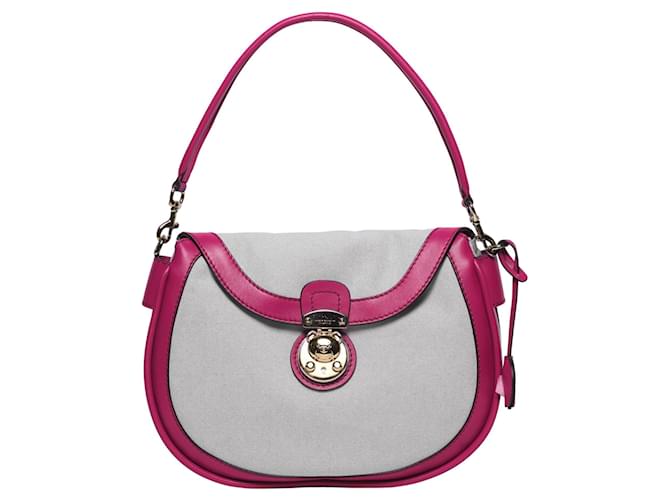 Moschino Teddy Lock Canvas Hobo Bag Pink ref.578345 - Joli Closet
