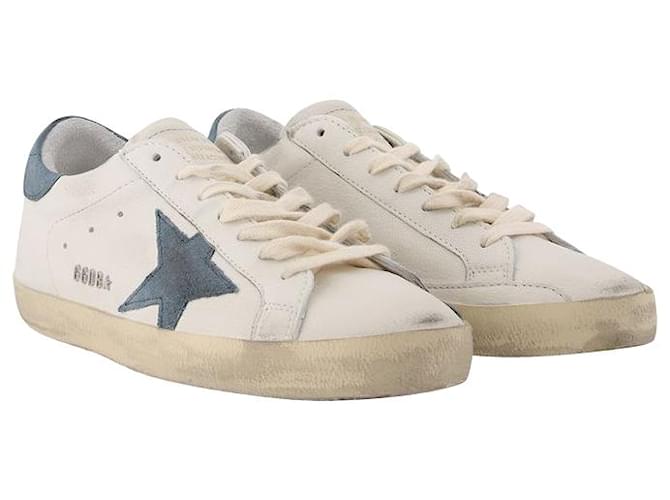 Golden Goose Deluxe Brand Super Star Sneakers in White and Green ...
