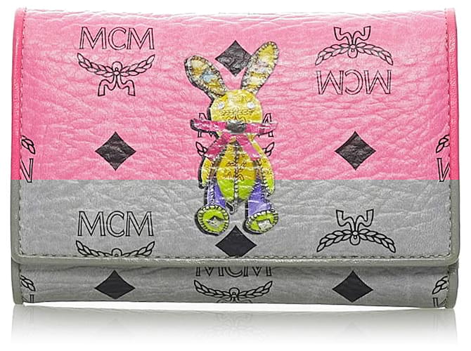 MCM Purple Bi-fold Visetos Rabbit Leather Small Wallet Multiple colors ...