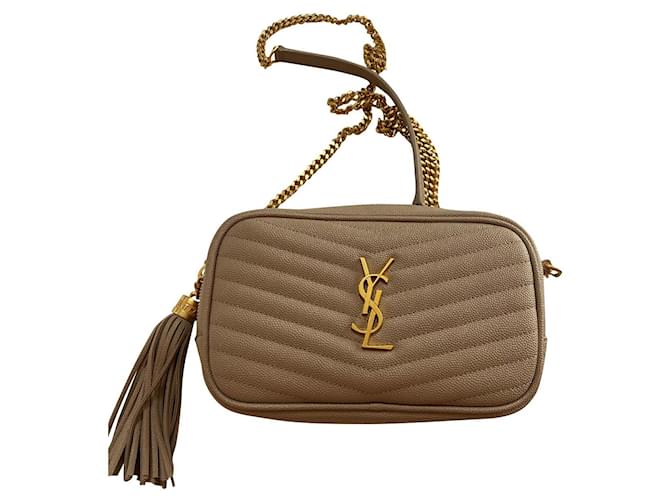 Saint Laurent Mini Lou Beige Pony-style calfskin ref.584980 - Joli Closet