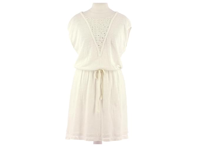 Maje Robe Lin Blanc ref.591789 - Joli Closet