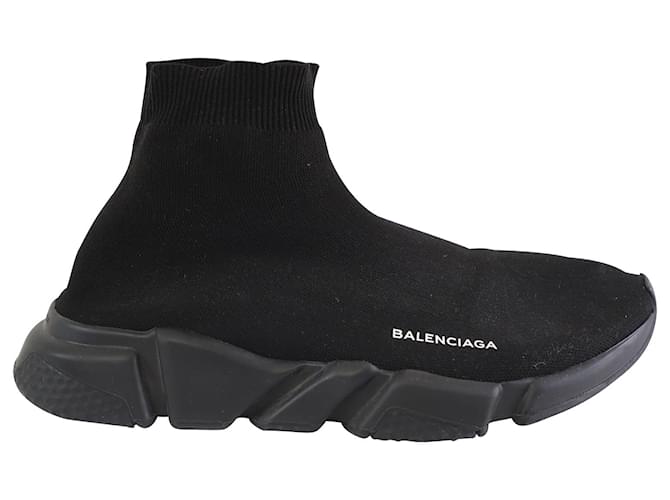Balenciaga Baskets montantes Speed Trainers en viscose noire ref.592004 ...